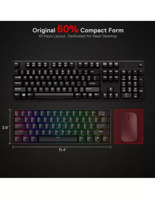 Redragon K530 PRO Draconic 60% Wireless Mechanical [Brown]