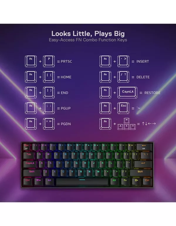 Redragon K530 PRO Draconic 60% Wireless Mechanical [Brown]