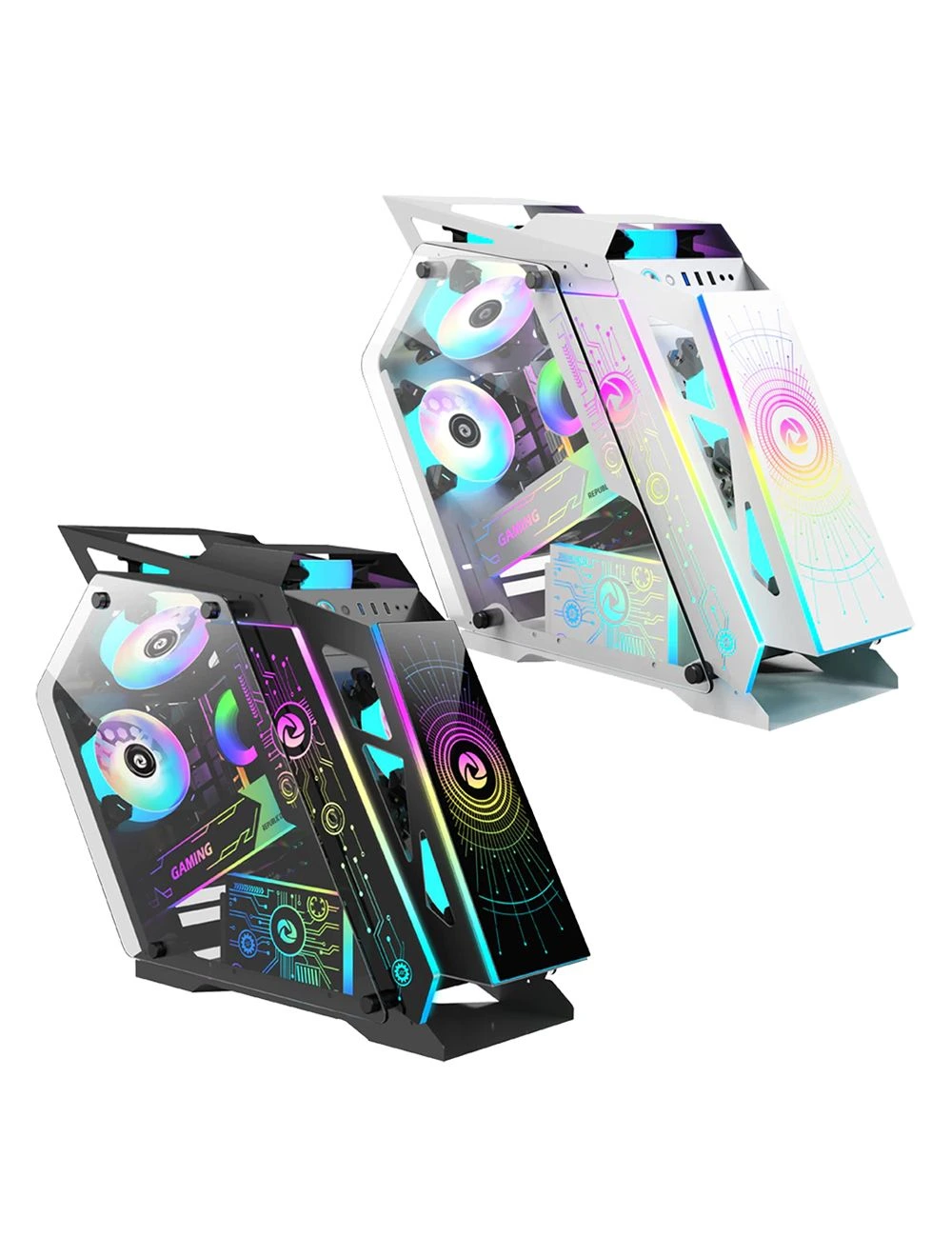 Inplay Thunder Robot Design RGB Light Panel Micro ATX Gaming PC Case ...