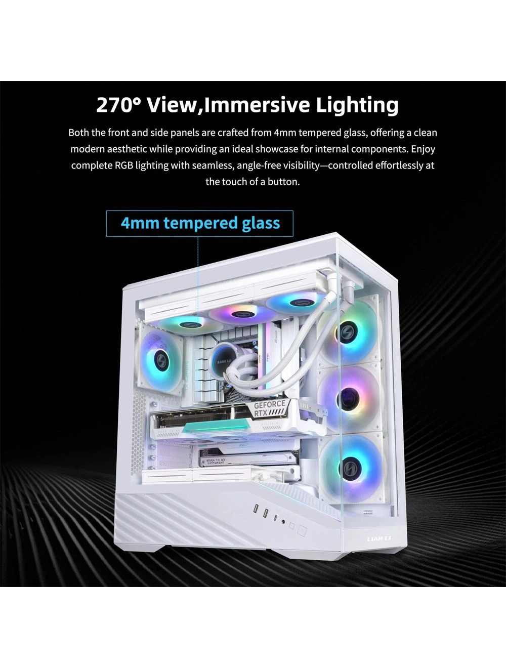 Lian Li Vector V100 Tempered Glass ATX Mid-Tower PC Case with LED RGB ...