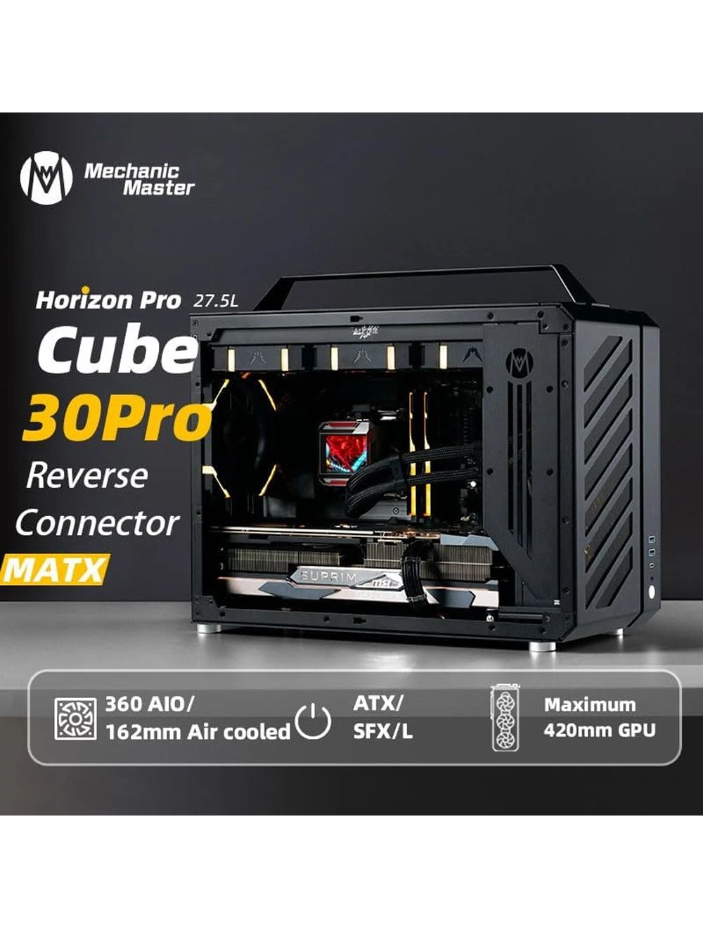 Mechanic Master C30Pro Compact MATX/ITX Portable PC Case - Black - i.Tech PH